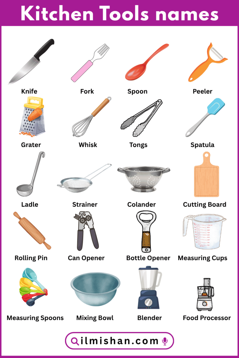 60 Kitchen Tools names in English and Their Pictures - ilmishan.com