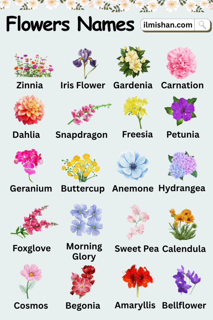 80 Flowers Names in English and their Pictures