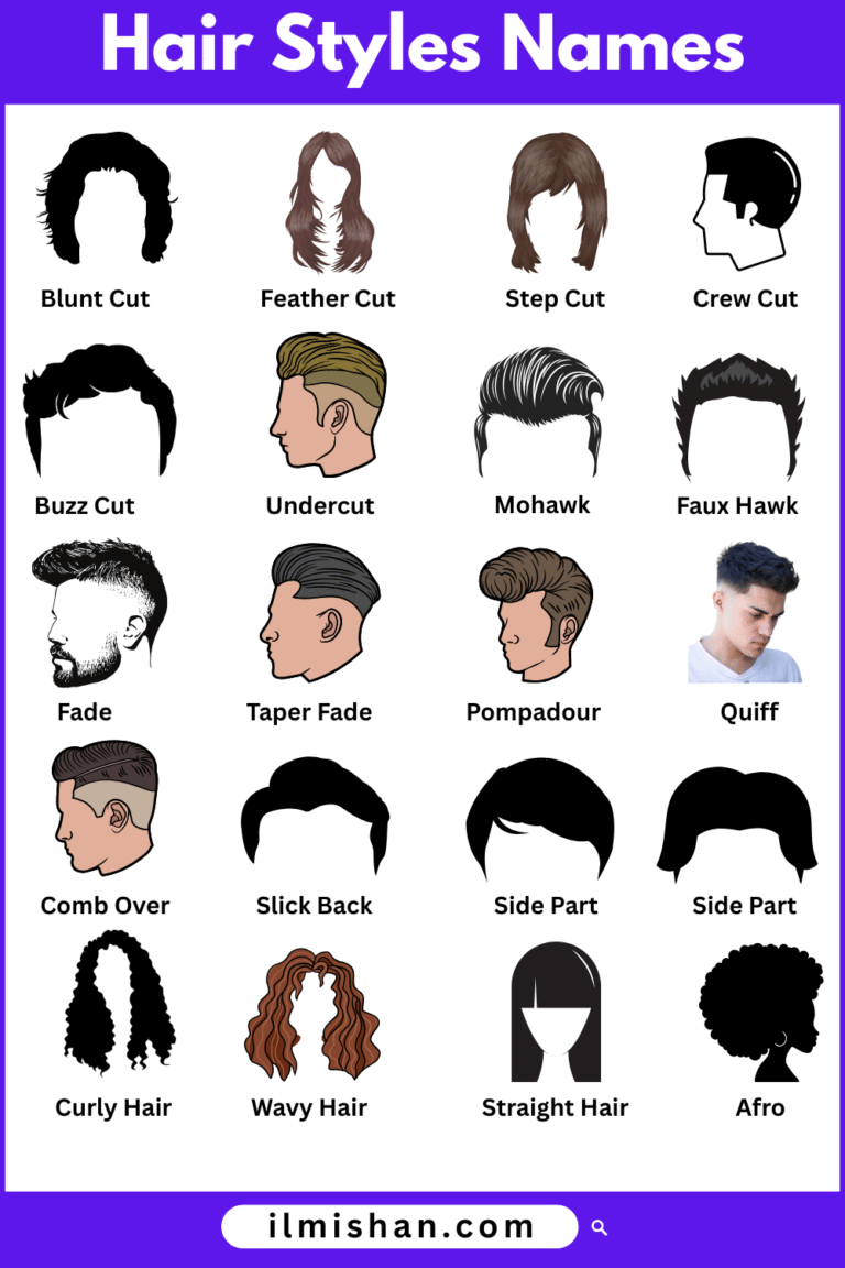 80 Different Types of Hair Styles Names in English with Pictures