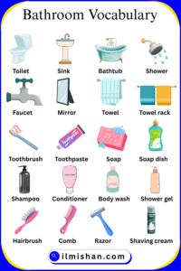 Bathroom Vocabulary in English with Their Pictures
