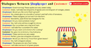 Dialogues Between Shopkeeper and Customer in English